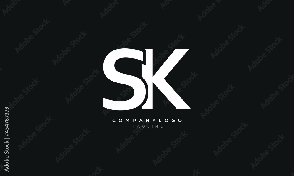 SK, KS, Abstract initial monogram letter alphabet logo design Stock ...