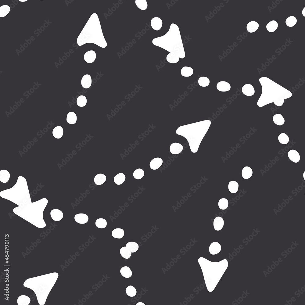 vector seamless pattern of arrows. A pattern of a curved arrow drawn in ...