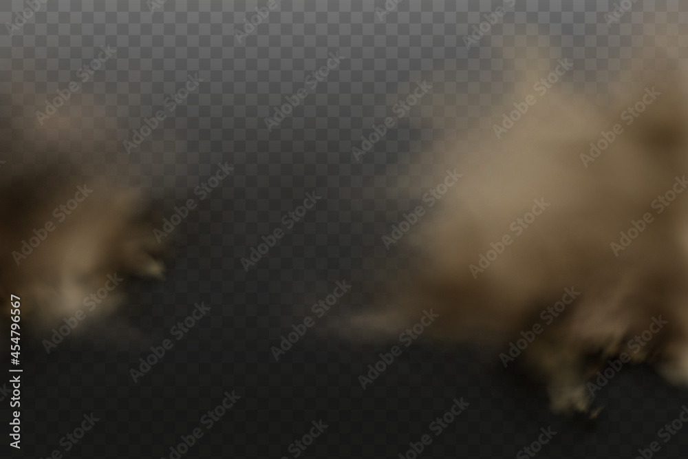 Realistic vector isolated on transparent background.Dust cloud with ...