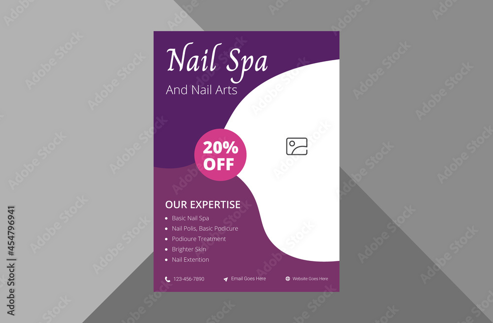 nail salon service flyer design bundle. spa nail salon service poster ...