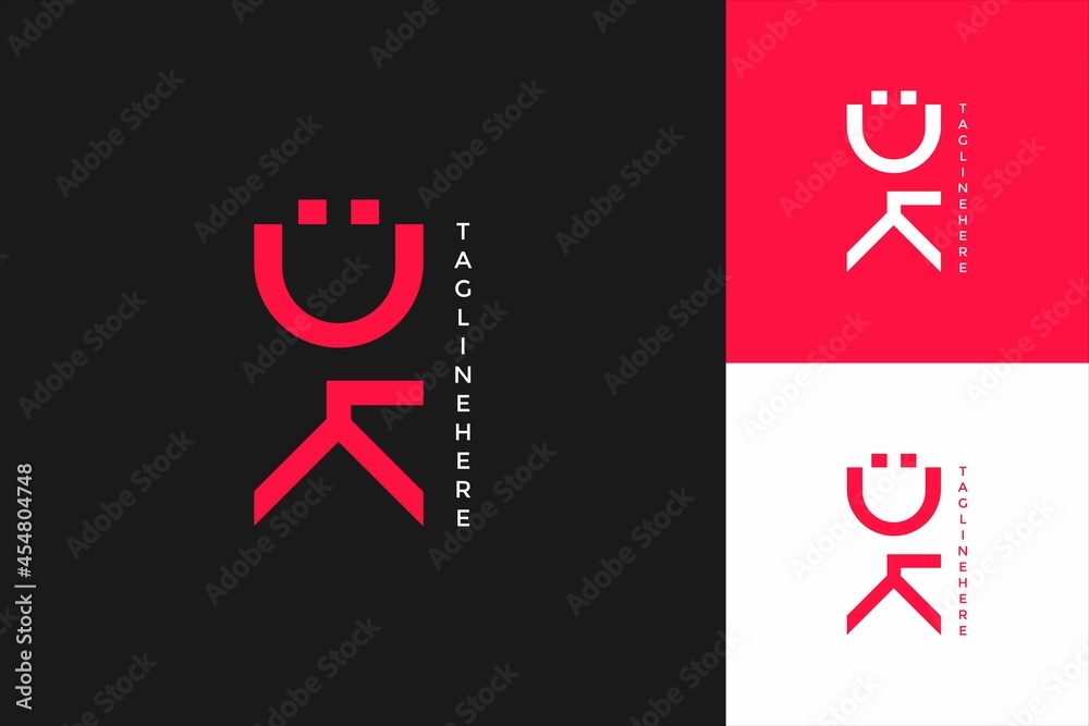 letter Dk logo.Japanese concept design, modern, simple, unique,Vector ...