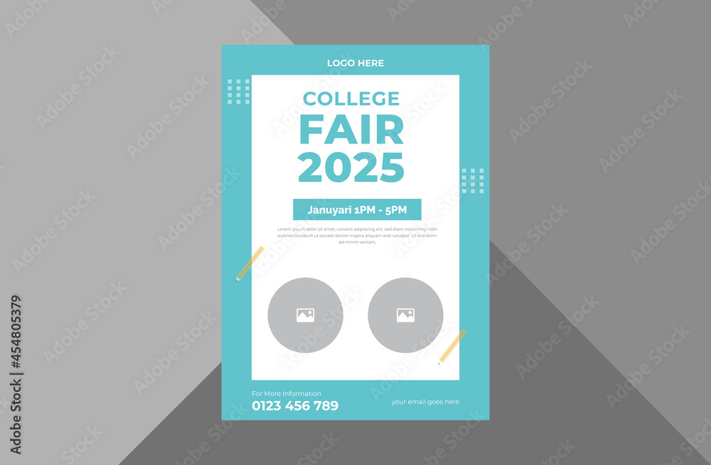 college fair flyer design template. college conference poster leaflet ...