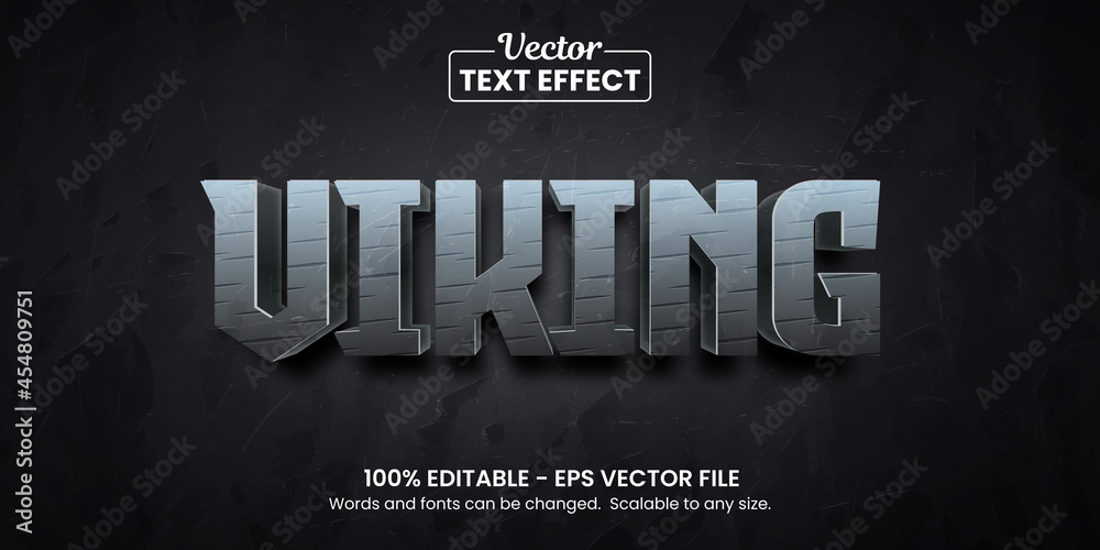 Viking metal, Editable Text Effect Stock Vector | Adobe Stock