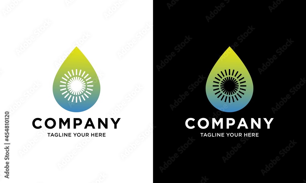 Water sun logo, nature logo design vector Stock Vector | Adobe Stock
