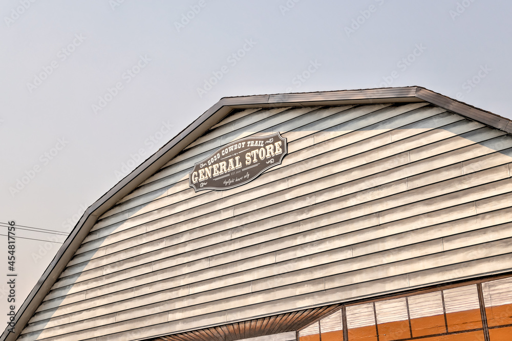 Caroline, Alberta - July 24, 2021: Exteriors of restored buildings at ...