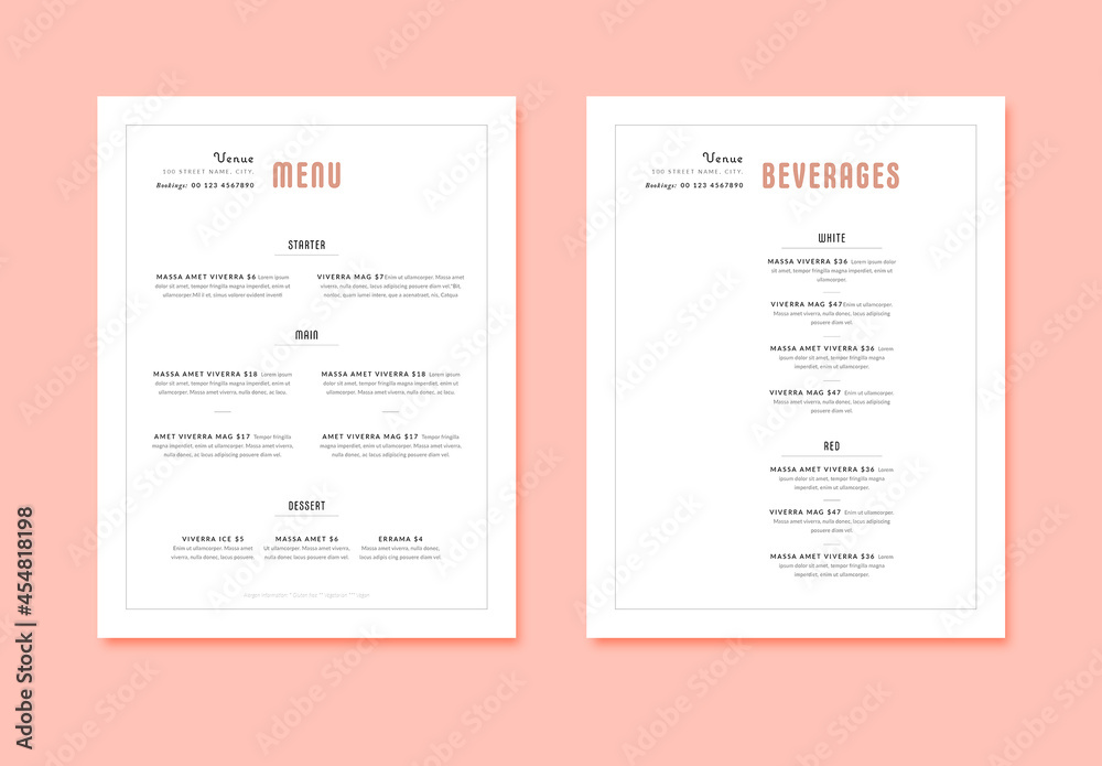 Classic Menu Stock Template | Adobe Stock