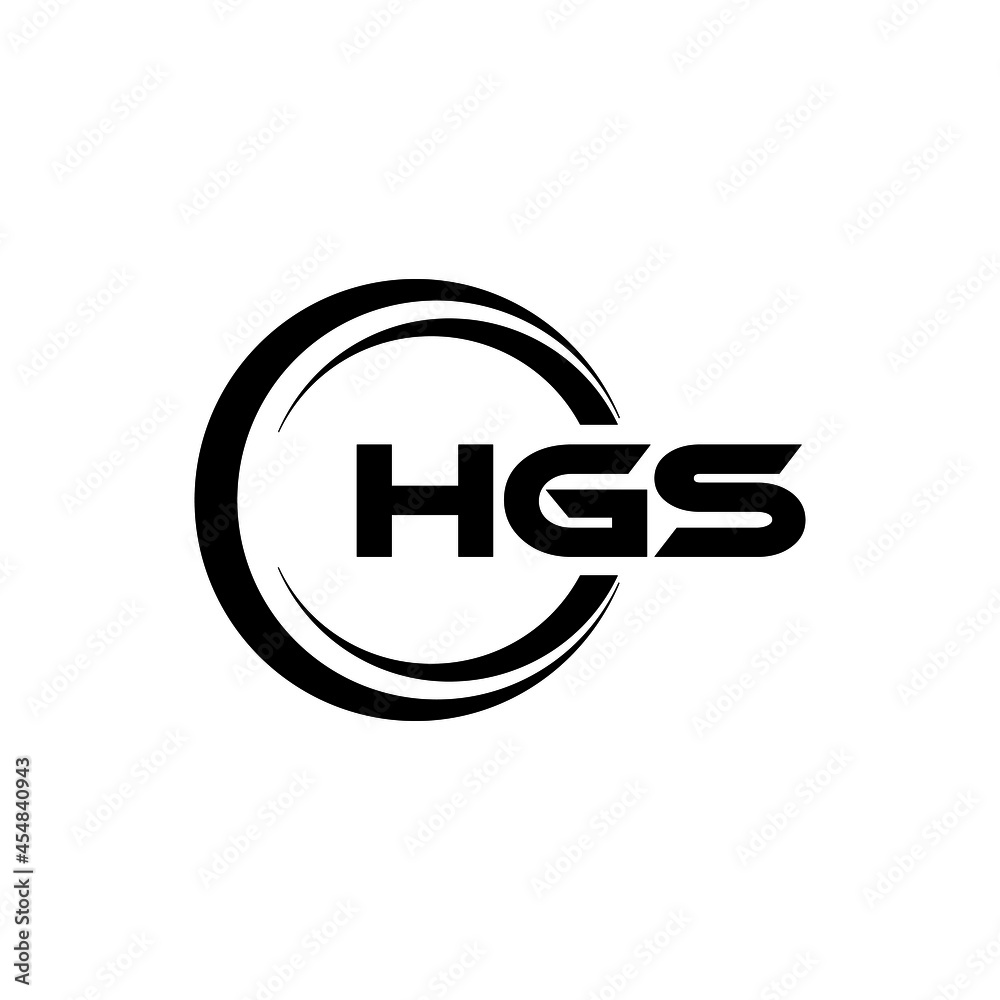 HGS letter logo design with white background in illustrator, vector ...