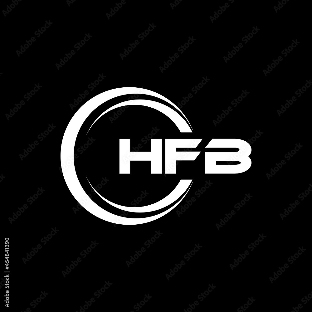 HFB letter logo design with black background in illustrator, vector ...