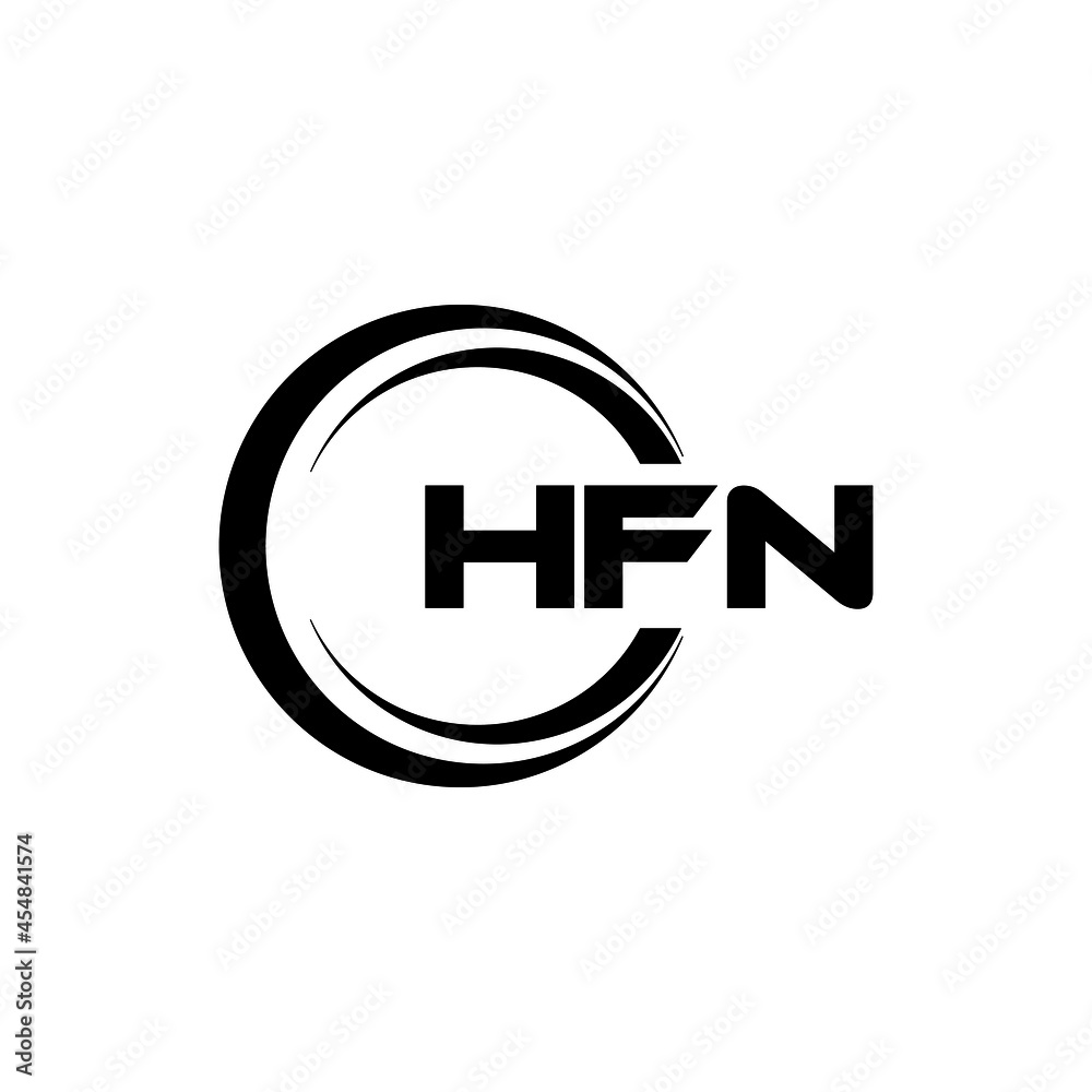 HFN letter logo design with white background in illustrator, vector ...