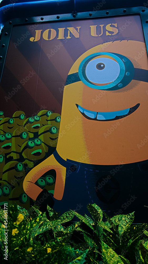 OSAKA, JAPAN - June 17, 2020 : Various information of Happy Minions ...