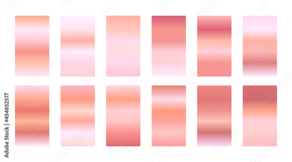 premium rose gold gradients set Stock Vector | Adobe Stock