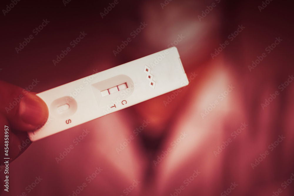 Antigen test for Covid or Pregnancy show visible line at Test position ...