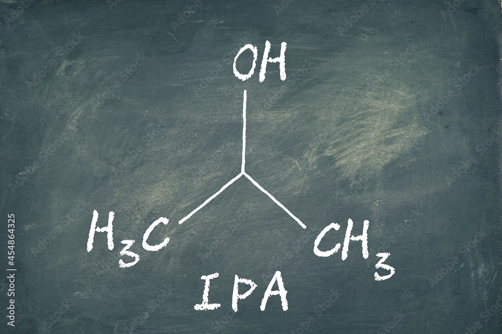 Chemical structure of Isopropyl alcohol (IPA) or 2-Propanol on ...