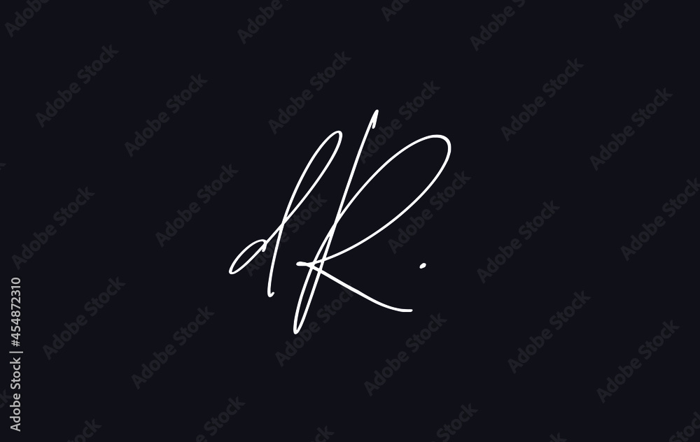 Stylish and elegant letter DR with dark blue background signature logo ...