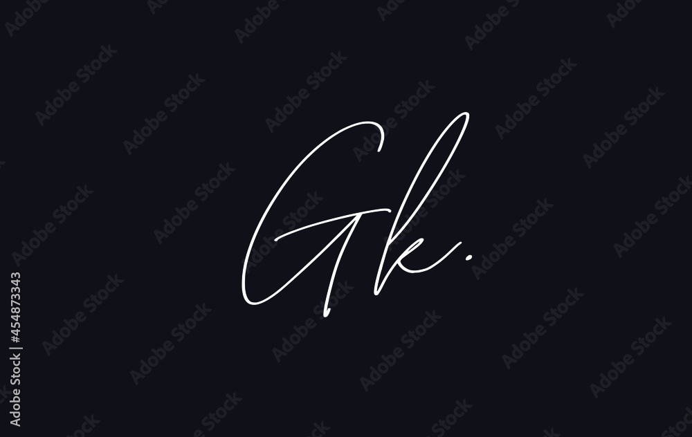 Stylish and elegant letter GK with dark blue background signature logo ...