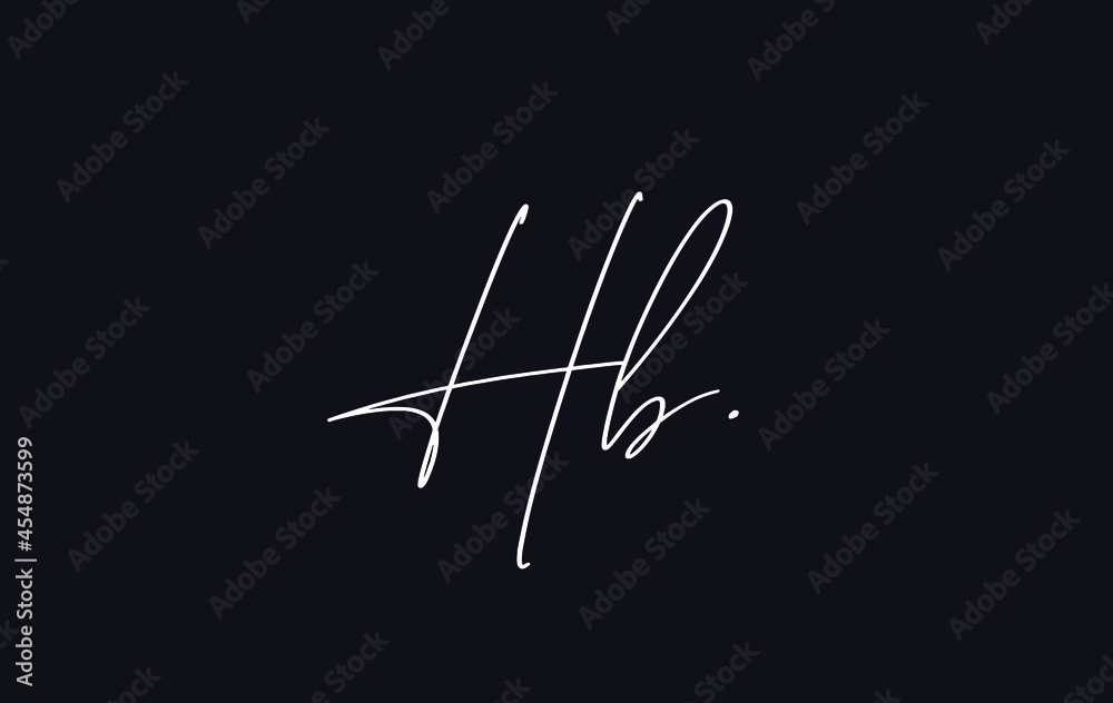 Stylish and elegant letter HB with dark blue background signature logo ...