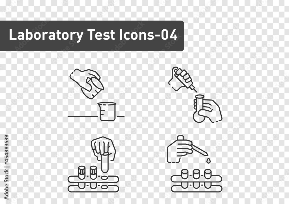 Laboratory Tests outline icon set isolated on transparency background ...