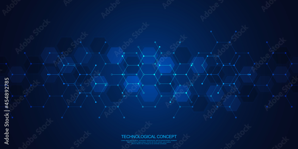 Abstract geometric background with hexagons pattern. The design element ...
