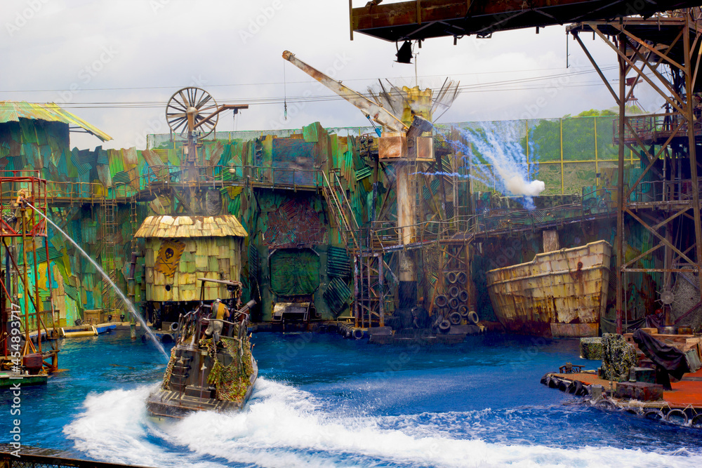 Water World Show at Universal Studios Singapore Stock Photo | Adobe Stock