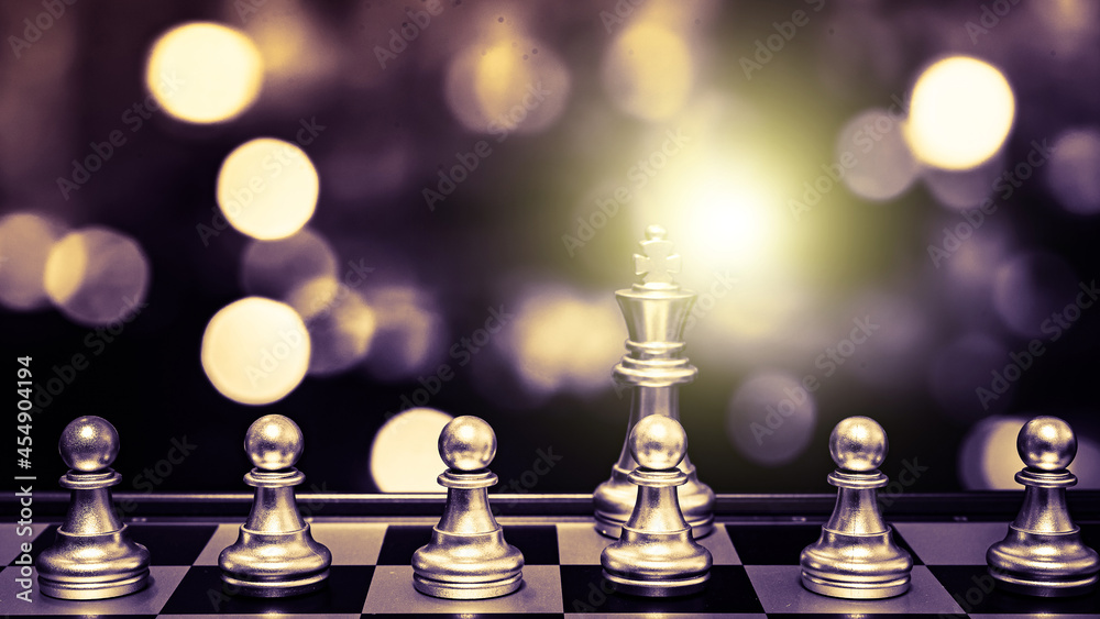 Closeup of chess characters on board games. to represent decision ...