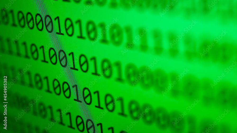 Abstract background of digital binary code of software. Programming ...