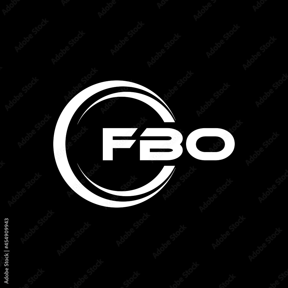 FBO letter logo design with black background in illustrator, vector ...