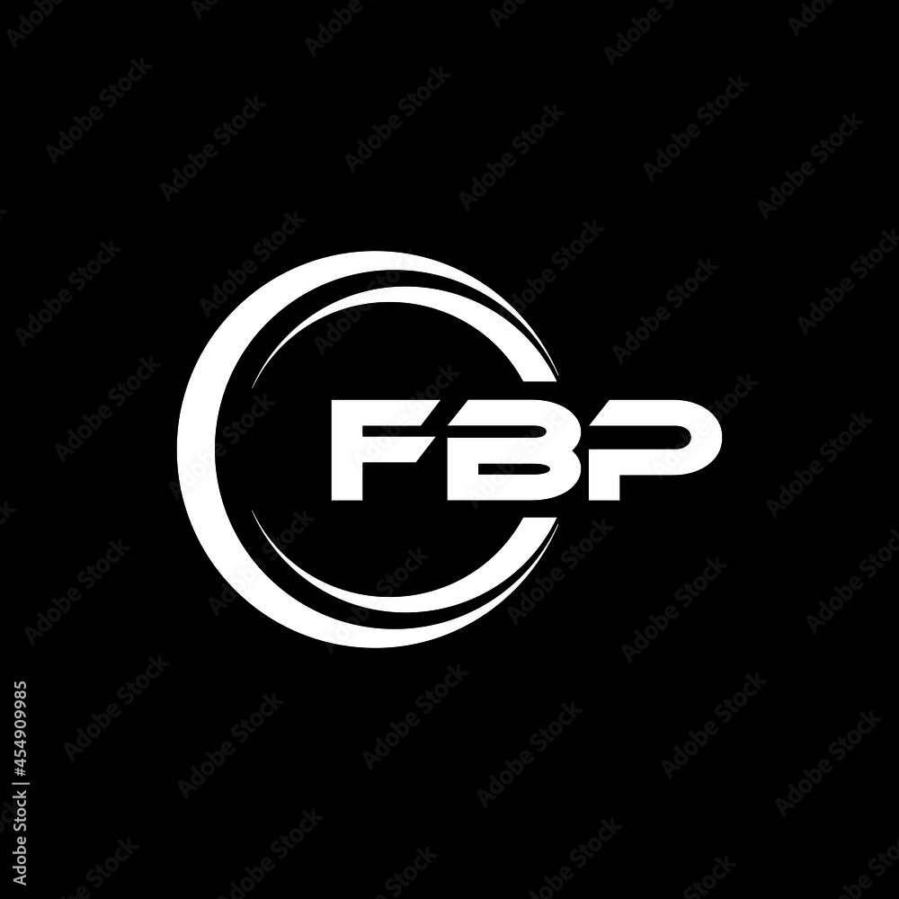 FBP letter logo design with black background in illustrator, vector ...