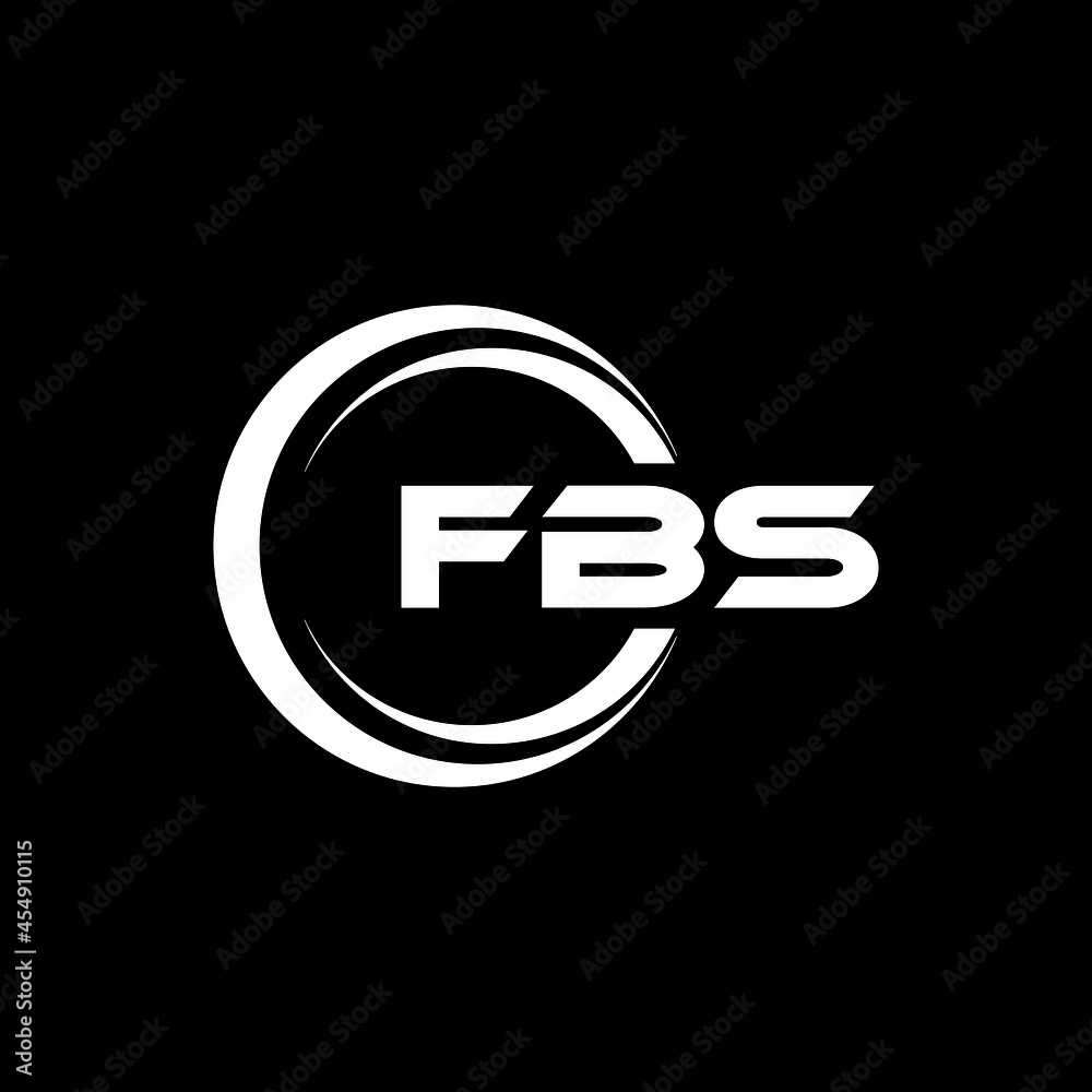 FBS letter logo design with black background in illustrator, vector ...