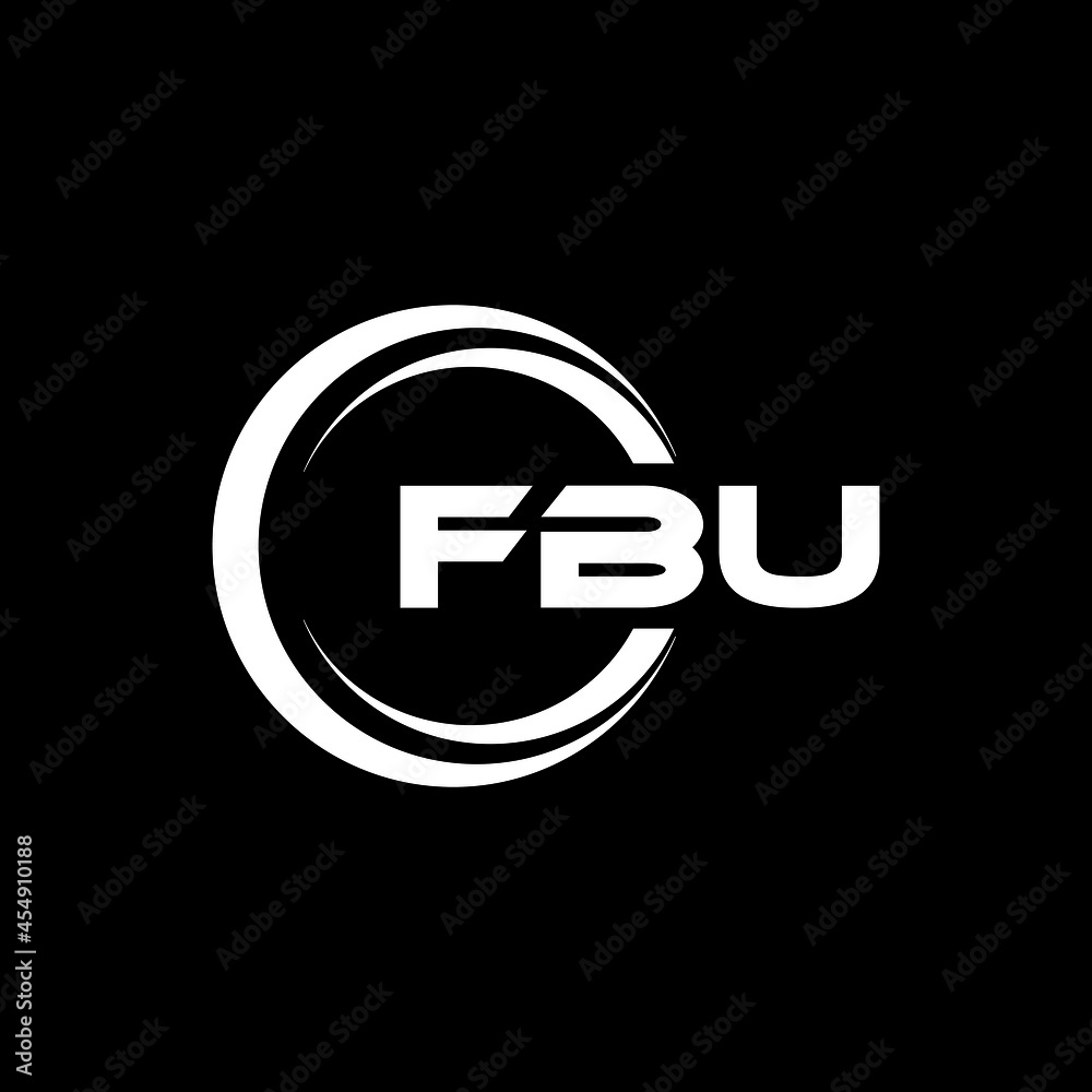 FBU letter logo design with black background in illustrator, vector ...