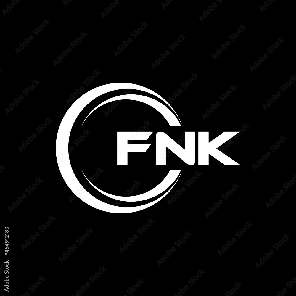 FNK letter logo design with black background in illustrator, vector ...