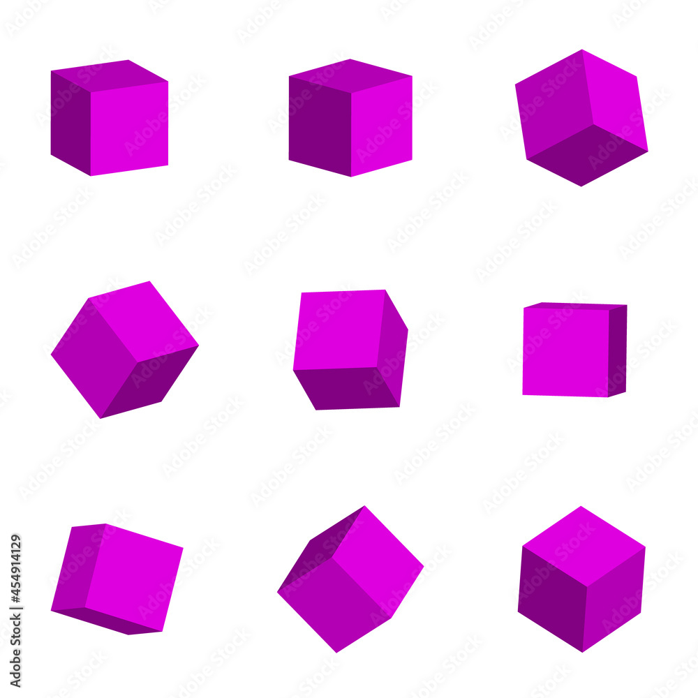 Realistic 3D color basic shapes. Solid colored geometric forms ...