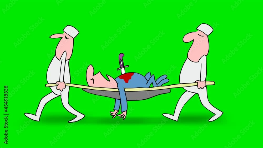 2 nurse carries stretcher 2 nurse carries stretcher.2D hand drawn ...