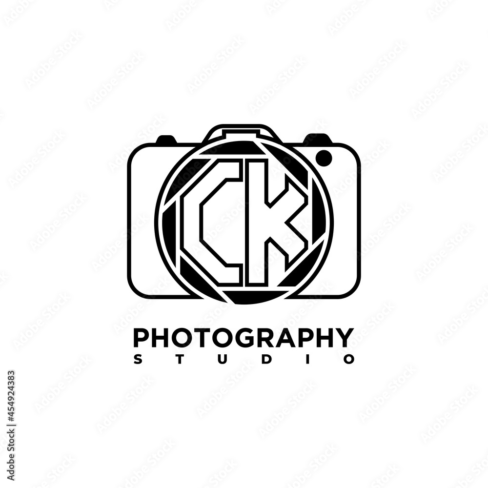 CK Letter Photograph Camera Style Stock Vector | Adobe Stock