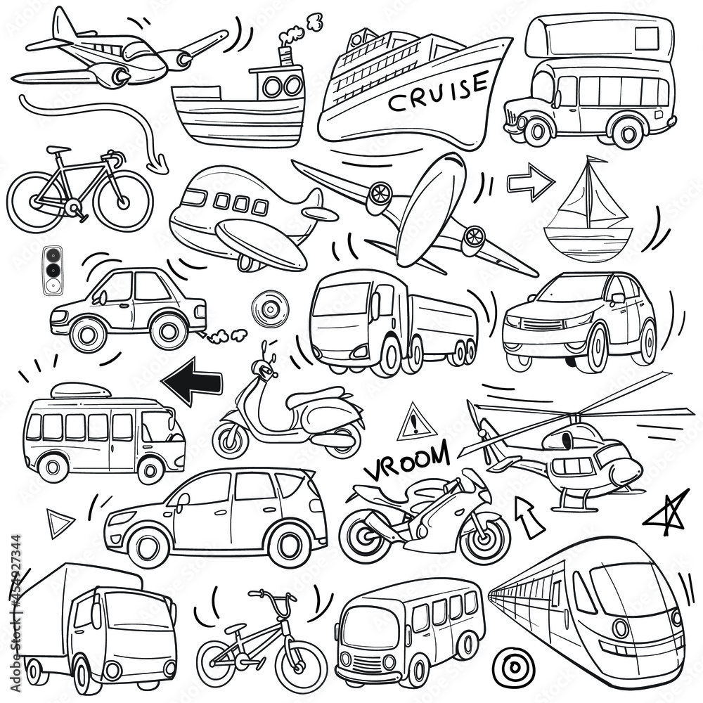 Transportation vehicle theme graphic vector illustration in simple ...