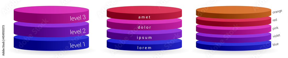 Circular layers forming thin cylinder arranged on each other, version ...