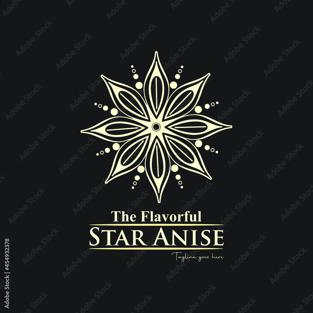 the flavorful star anise logo exclusive design inspiration Stock Vector ...