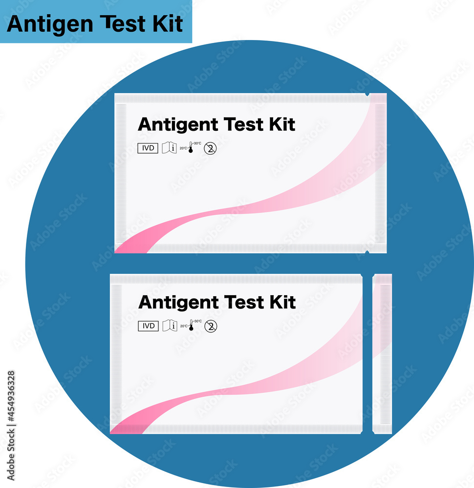 Pack of antigen test kit full pack and open version , vector Stock ...