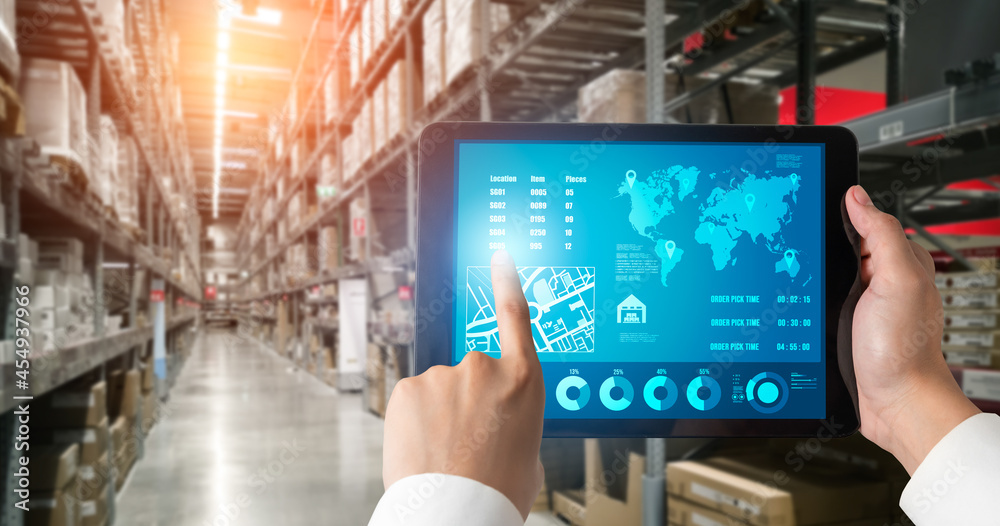 Warehouse management innovative software in computer for real time ...