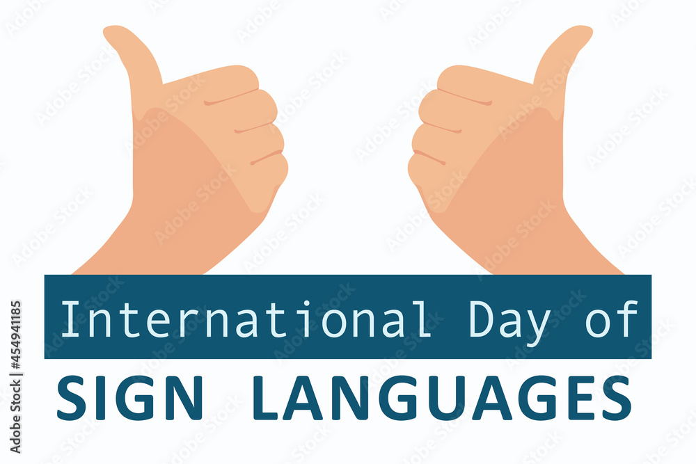 International day of Sign Languages with hands vector Stock Vector ...