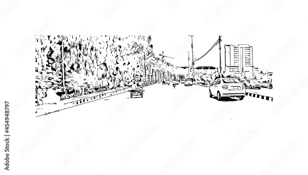 Building view with landmark of Karachi is the largest city in Pakistan ...