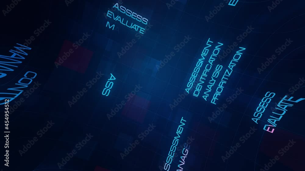 Vídeo do Stock: 4K 3D rendering cinematic Risk Management word cloud ...
