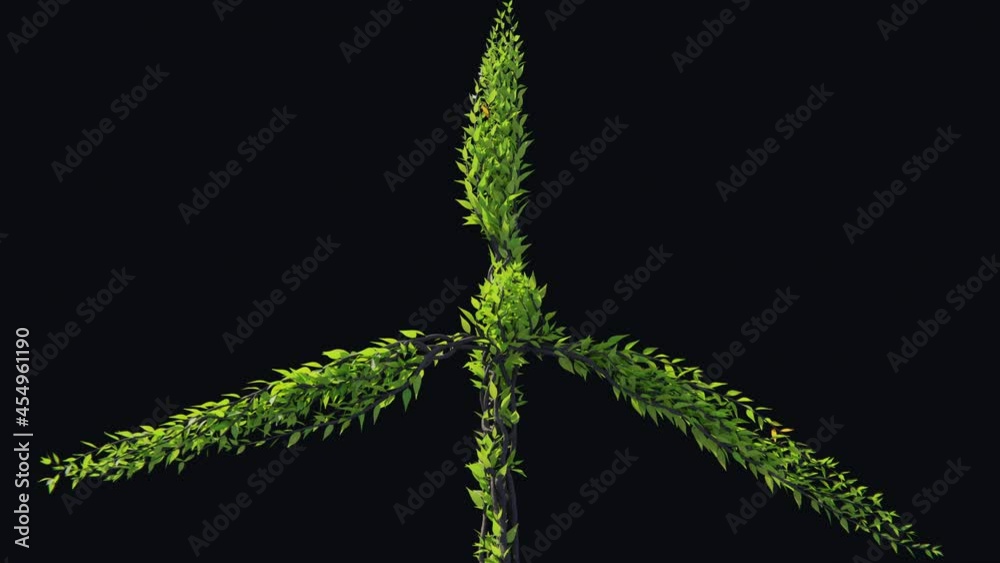 Wind turbine tree. Growing Tree in a shape of a Wind turbine. Seasonal ...
