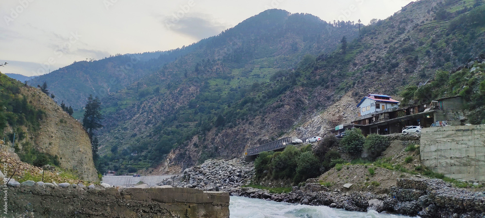 beautiful swat valley Pakistan mountains with green trees and grass ...