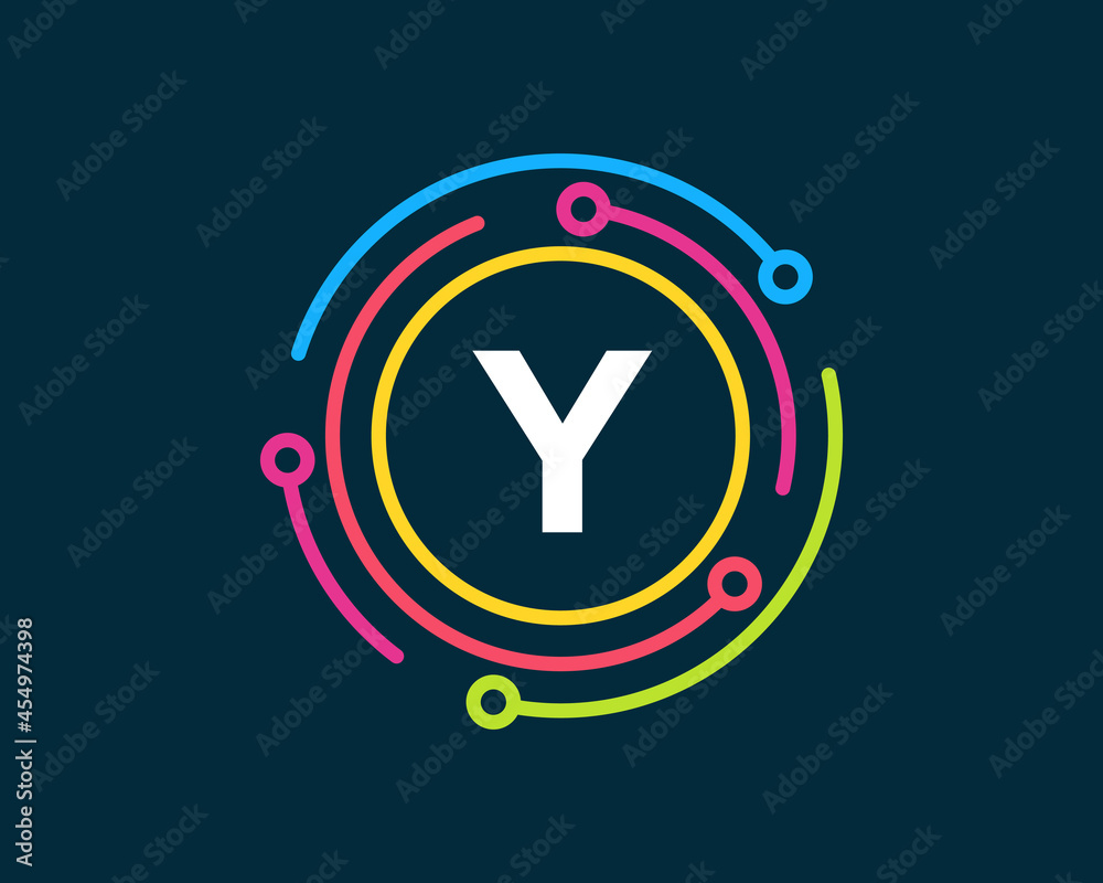 Technology logo design with Y letter concept. Letter Y technology logo ...