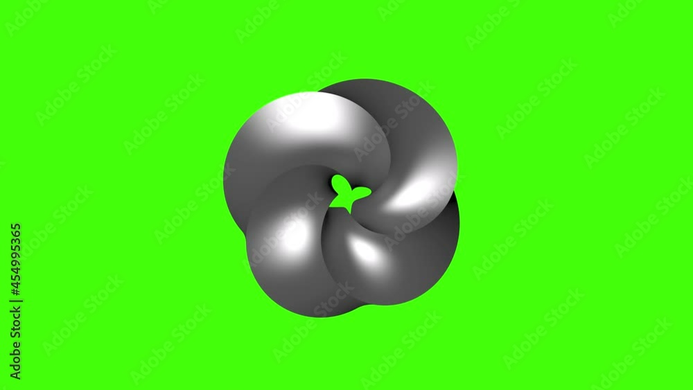 Artistic 3D object rotating, looping animation on green screen chroma ...