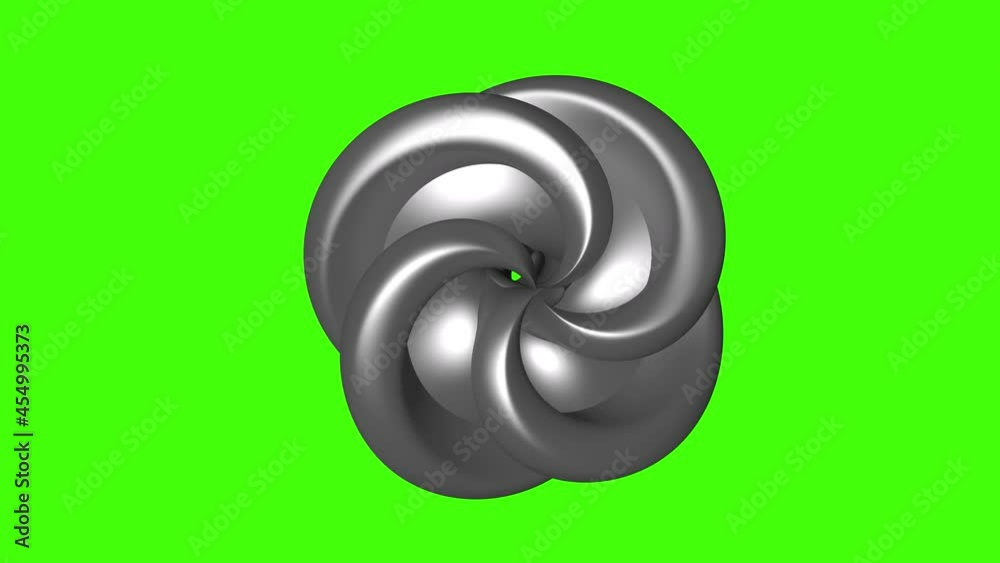Artistic 3D object rotating, looping animation on green screen chroma ...