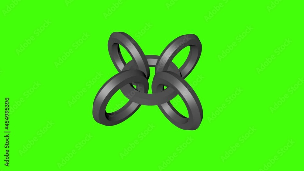 Artistic 3D object rotating, looping animation on green screen chroma ...