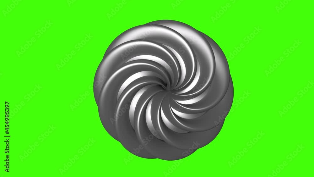 Artistic 3D object rotating, looping animation on green screen chroma ...