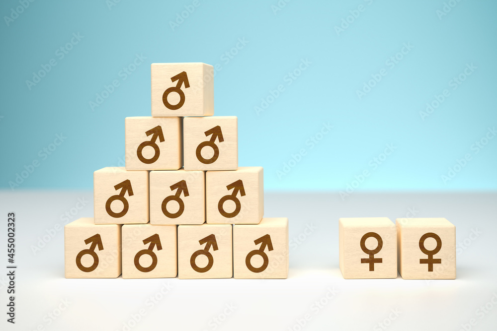 Gender in-equality concept. Women being excluded from the positions in ...