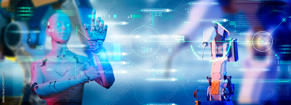 Engineering smart factory programming automated machine AR augmented ...